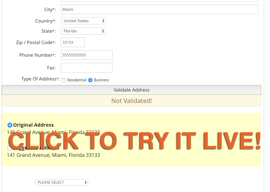 Address Autocomplete and Validate Ecommerce Functionality for Bigcommerce, Volusion, Shopify and ...